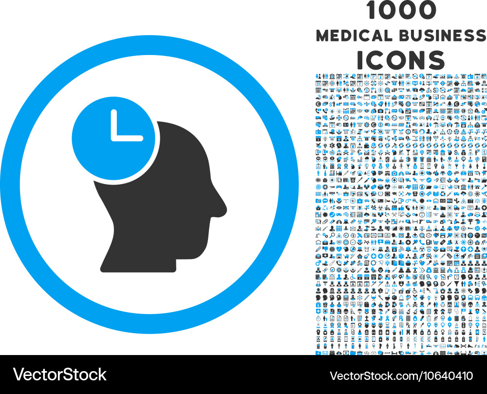 Time thinking rounded icon with 1000 bonus icons Vector Image
