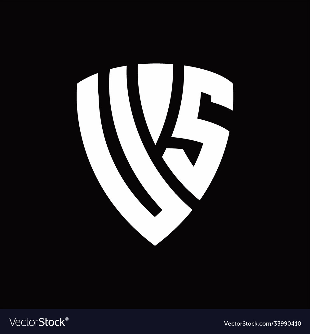 Us logo monogram with shield elements shape Vector Image