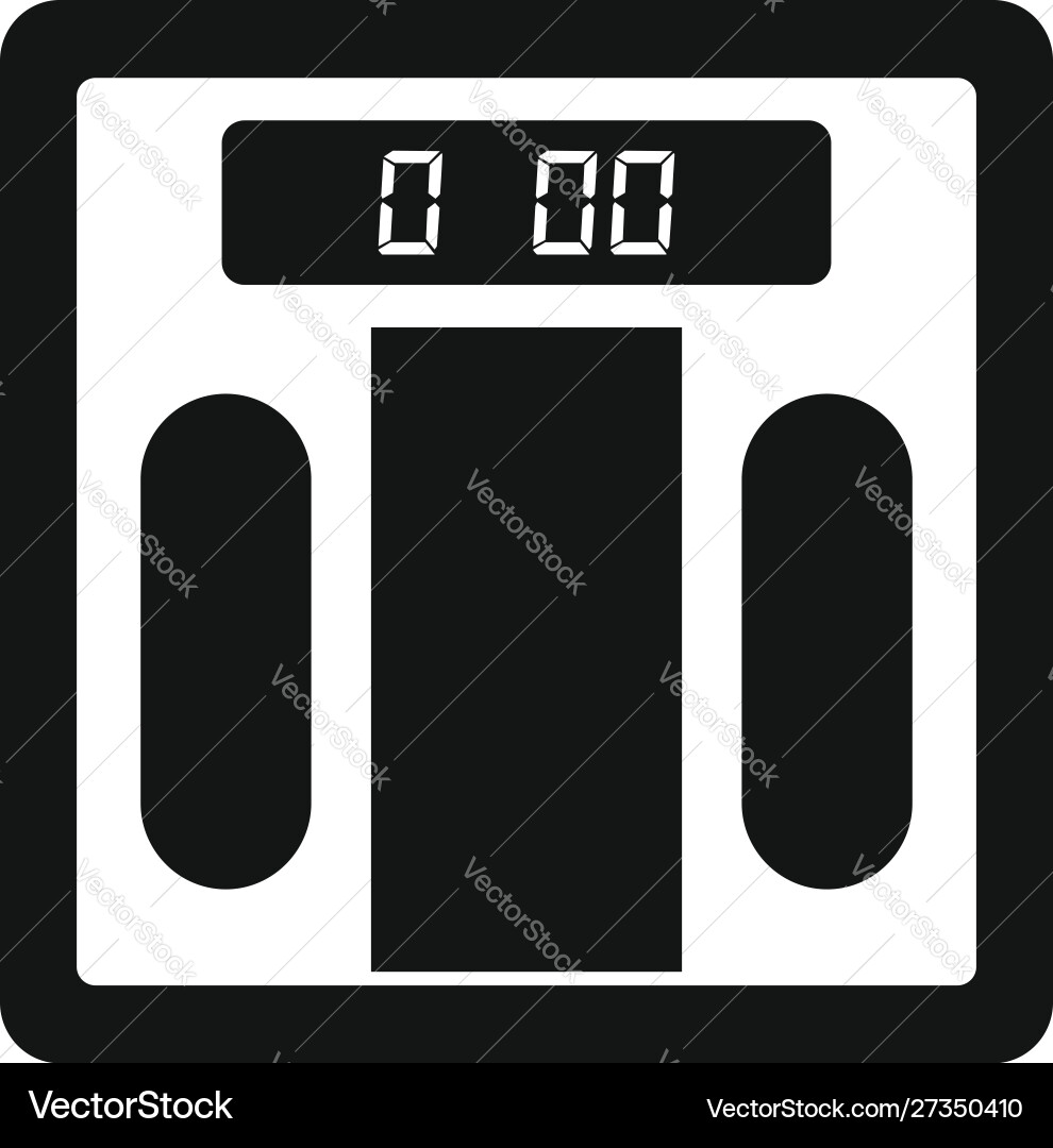 Weight digital scales icon simple style Royalty Free Vector