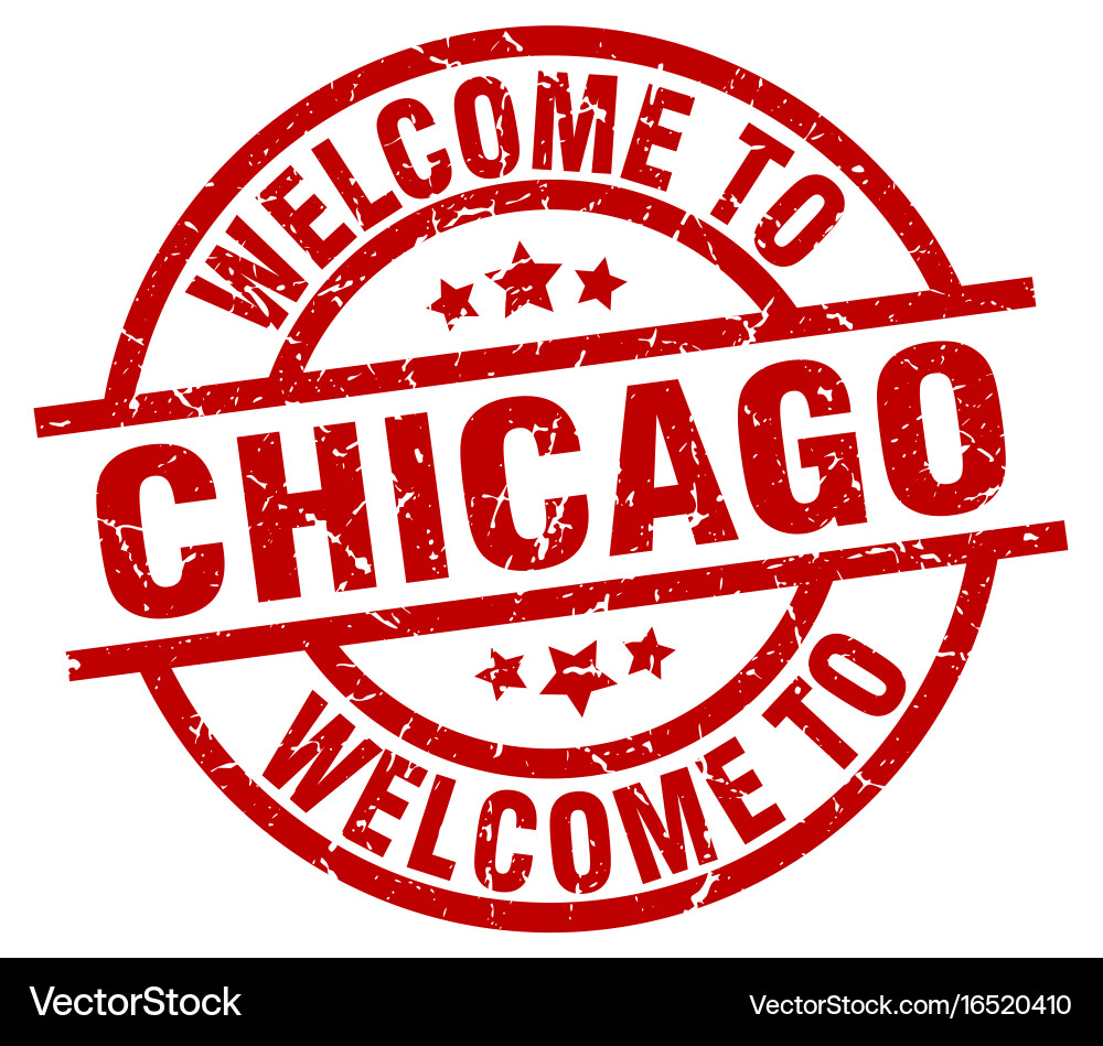 Welcome to chicago red stamp Royalty Free Vector Image