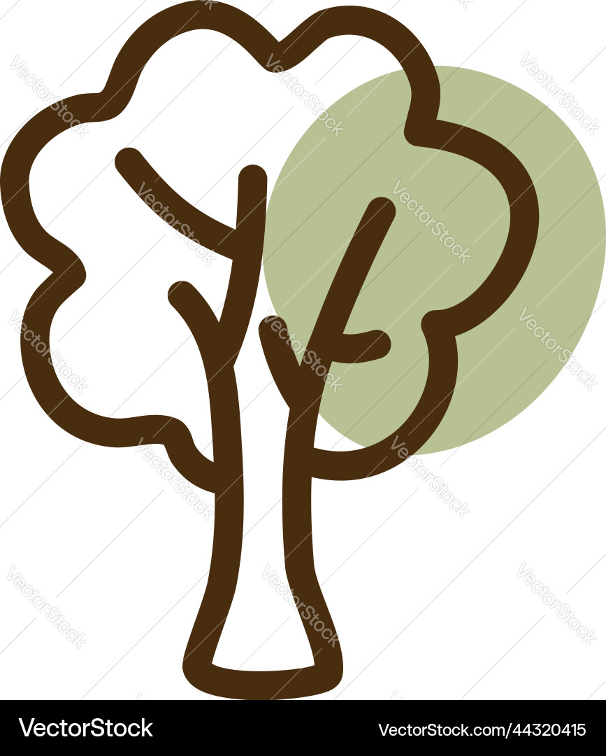 Autumn green tree on a white background Royalty Free Vector