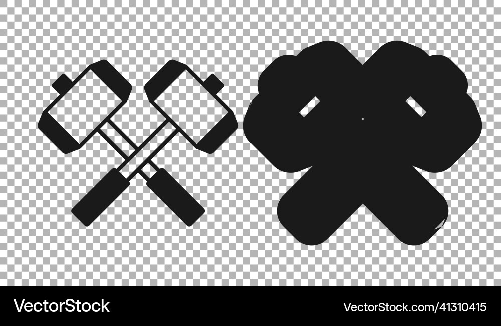 Black medieval crossed battle hammers icon Vector Image