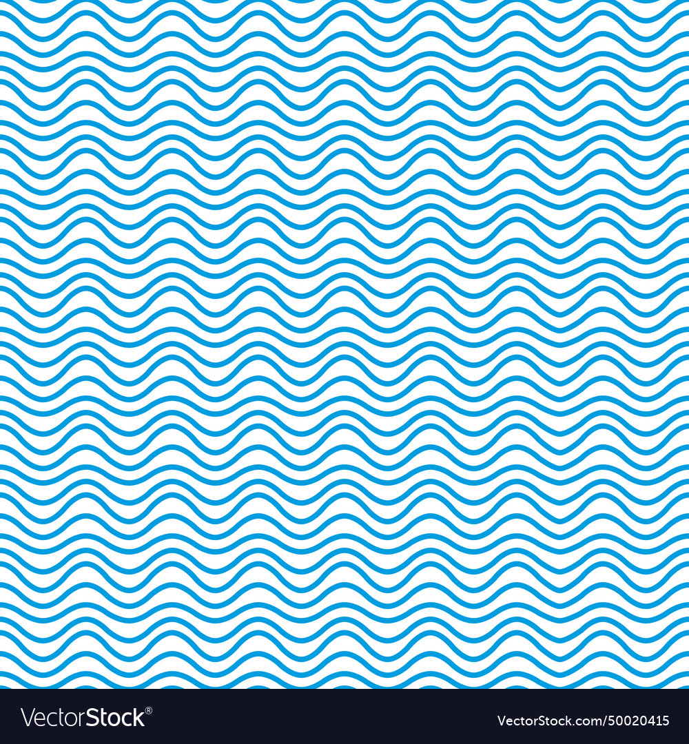 Blue and white seamless wave pattern linear waves Vector Image