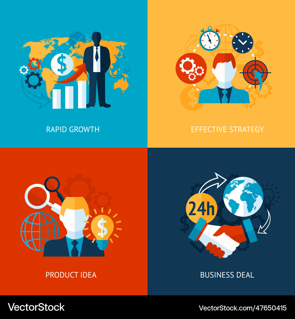 Business and management set Royalty Free Vector Image