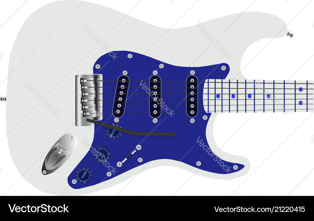 Electric guitar in blue Royalty Free Vector Image