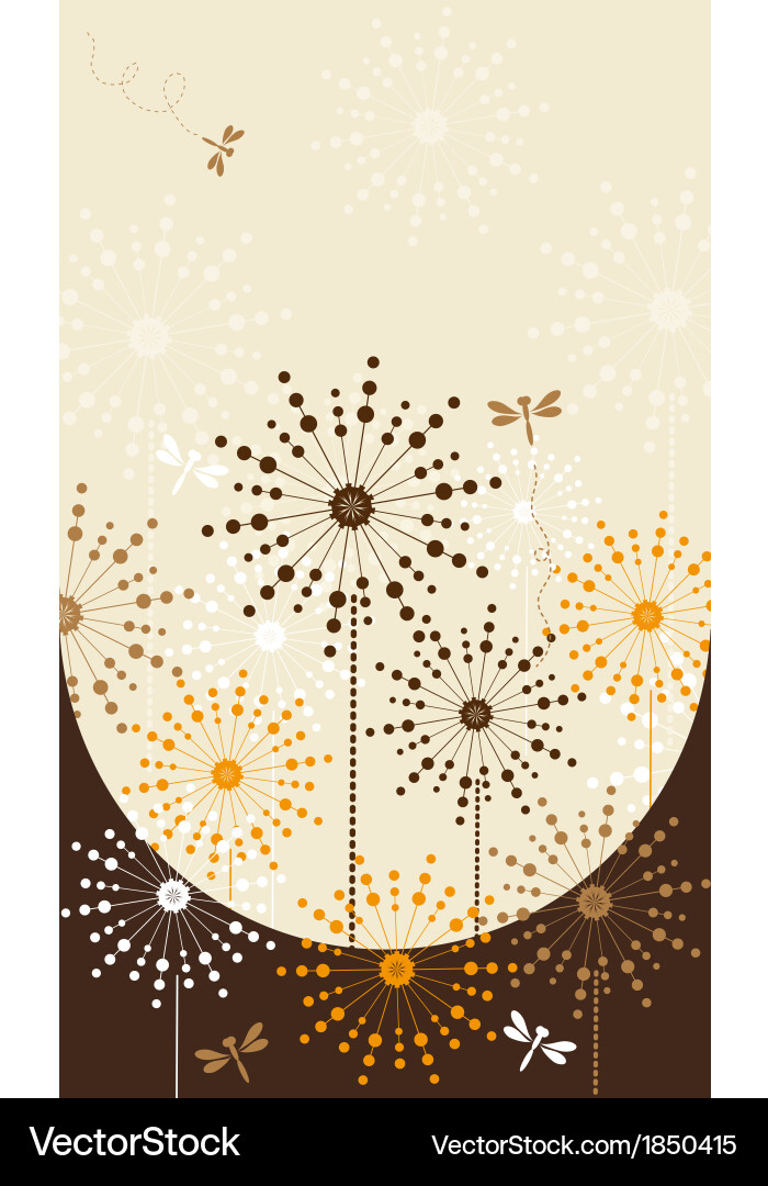 Flower booklet with dandelions Royalty Free Vector Image