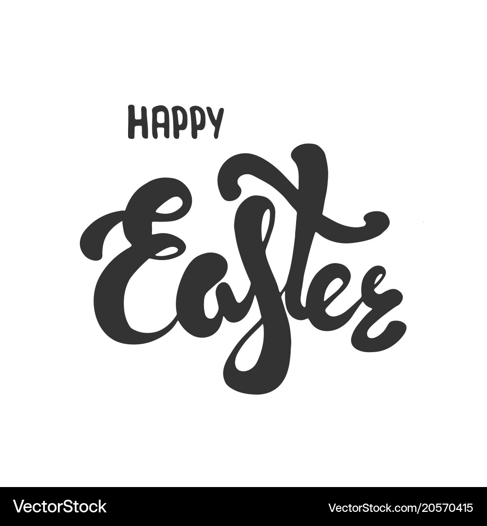 Happy easter calligraphy isolated on white Vector Image