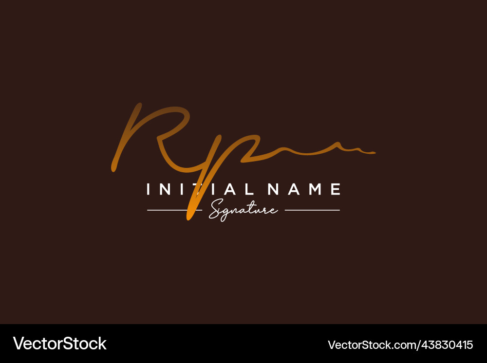 Initial rp signature logo template hand drawn Vector Image