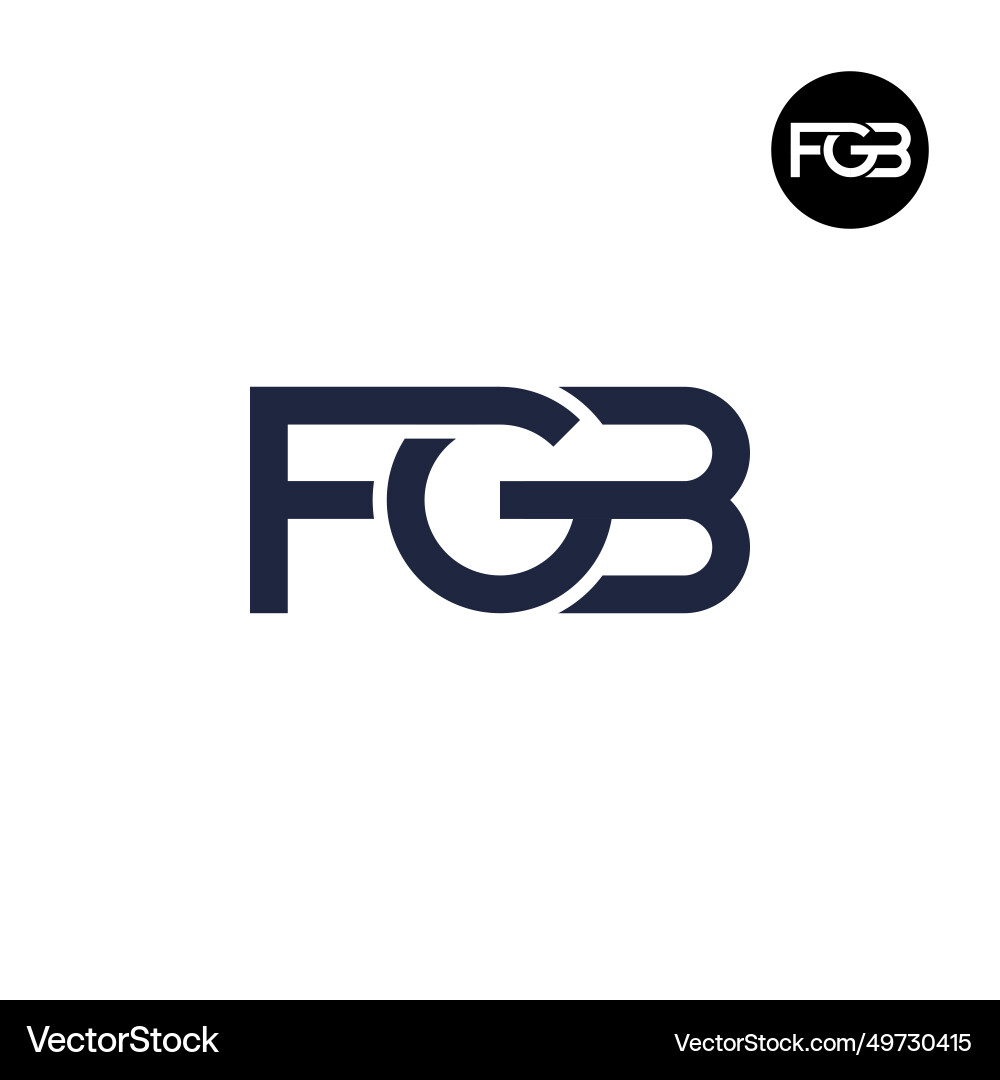 Letter fgb monogram logo design Royalty Free Vector Image