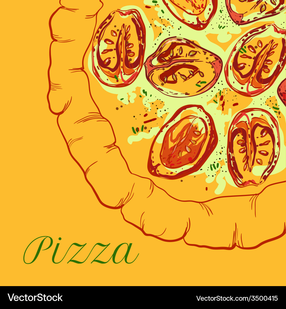 Neapolitan pizza with white cheese tomato Vector Image