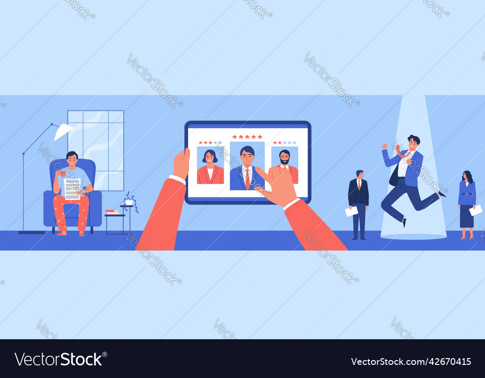 Selecting job candidate composition Royalty Free Vector Selecting job candidate composition Royalty Free Vector