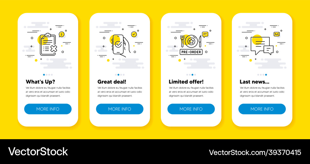 Set of reject checklist approved app Royalty Free Vector