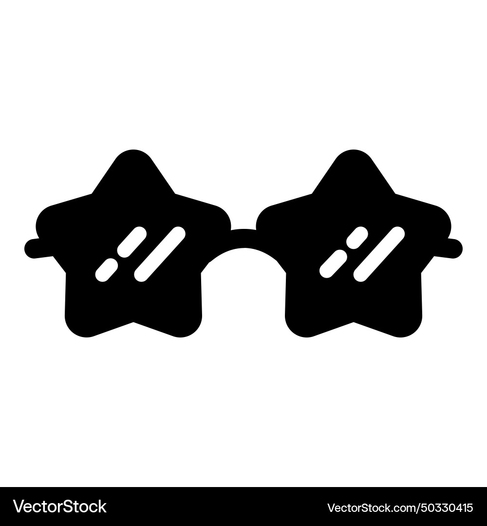 Star shape glasses flat icon isolated on white Vector Image