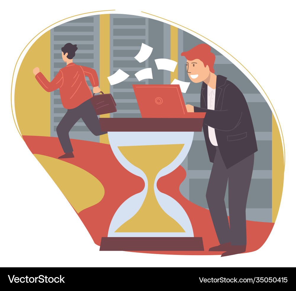 Time management and deadlines set boss Royalty Free Vector