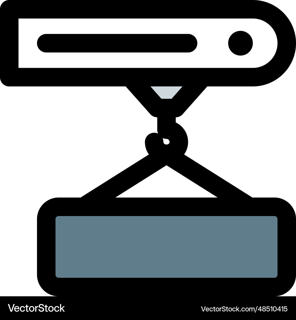 Using crane lifting a massive piece of machinery Vector Image