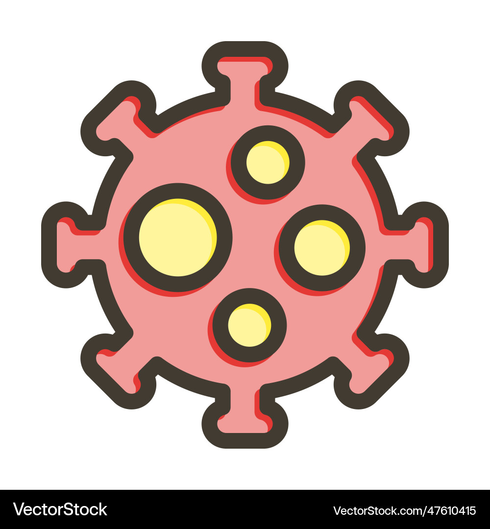 Virus thick line filled colors for personal Vector Image