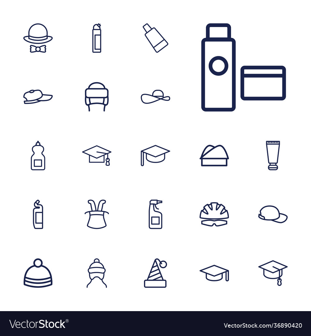 22 cap icons Royalty Free Vector Image - VectorStock