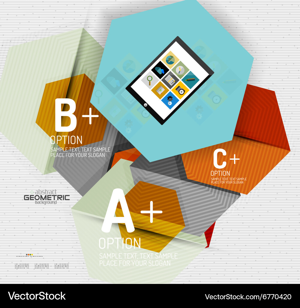 Abstract info banner with options geometric paper Vector Image