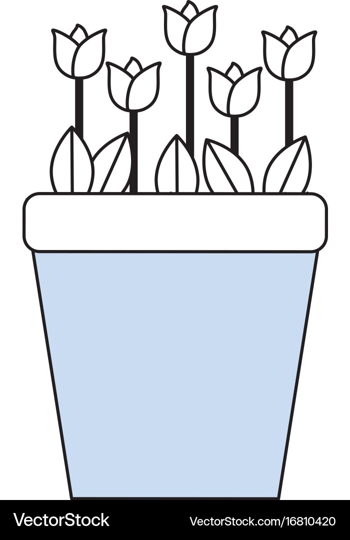 Beautiful flower in pot Royalty Free Vector Image
