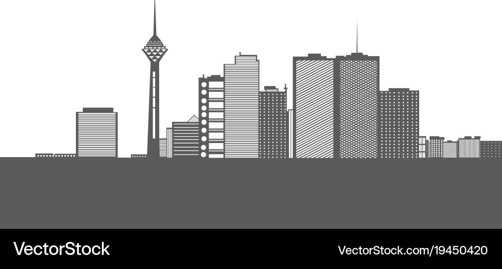 Cityscape of tehran Royalty Free Vector Image - VectorStock
