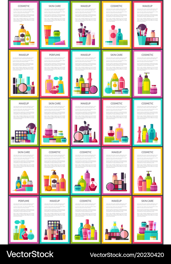 Cosmetics and skin care set Royalty Free Vector Image