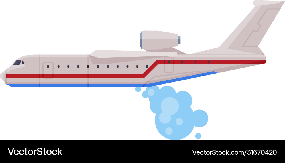 Firefighting airplane dropping water emergency Vector Image