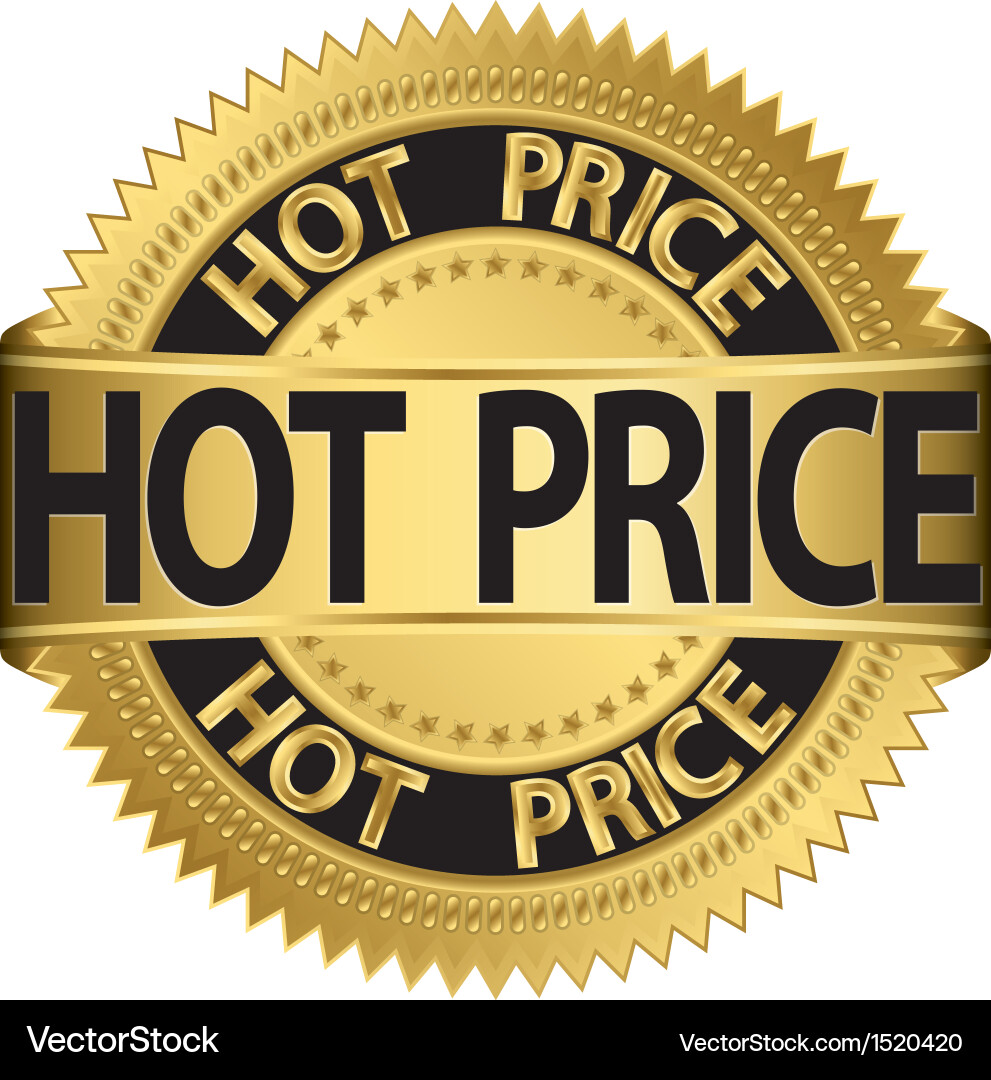 Hot price gold label Royalty Free Vector Image