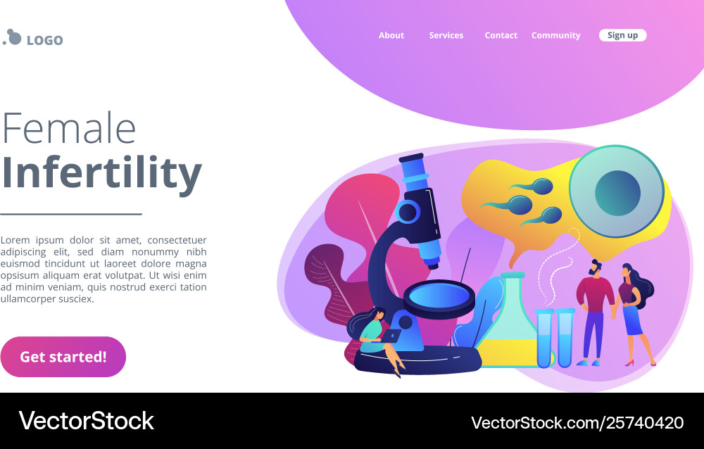 Infertility concept landing page Royalty Free Vector Image