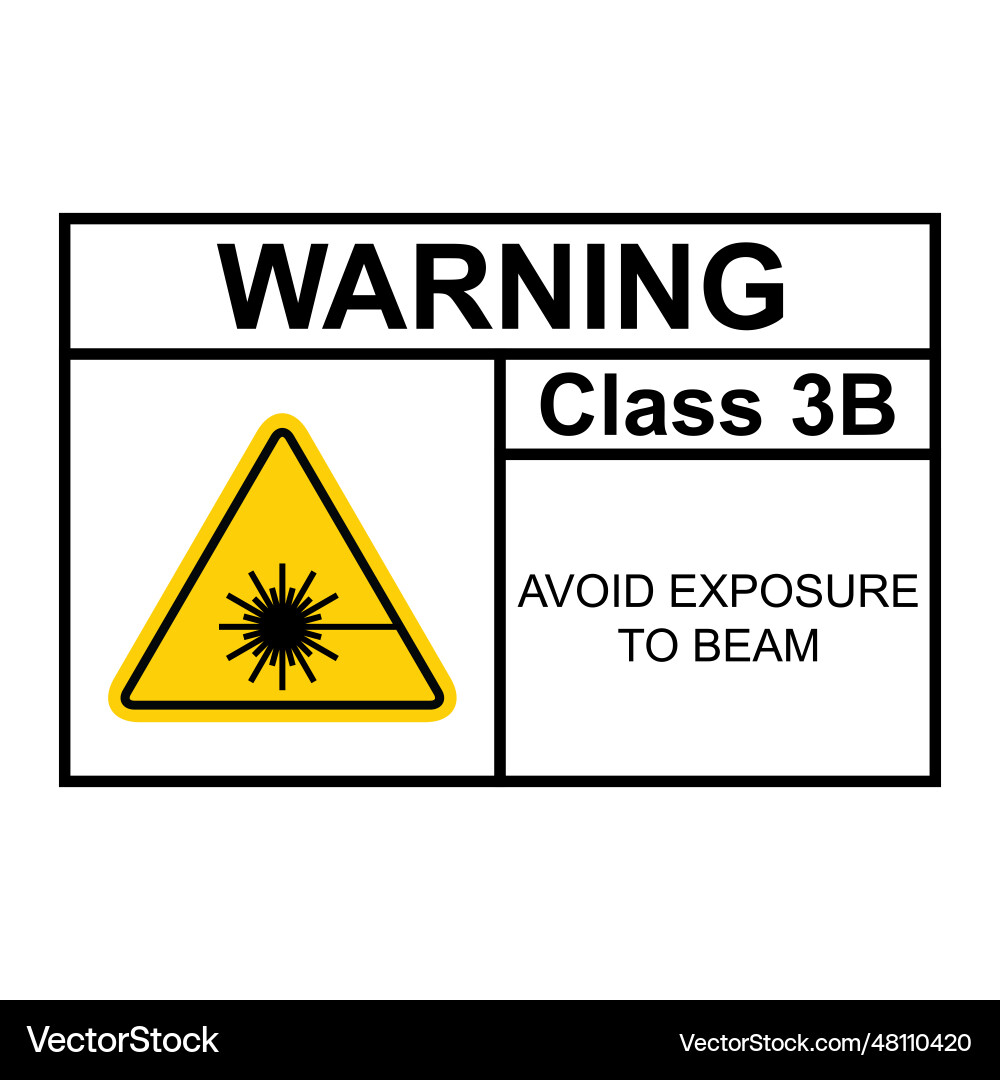 Laser radiation danger class 3b label icon safety Vector Image