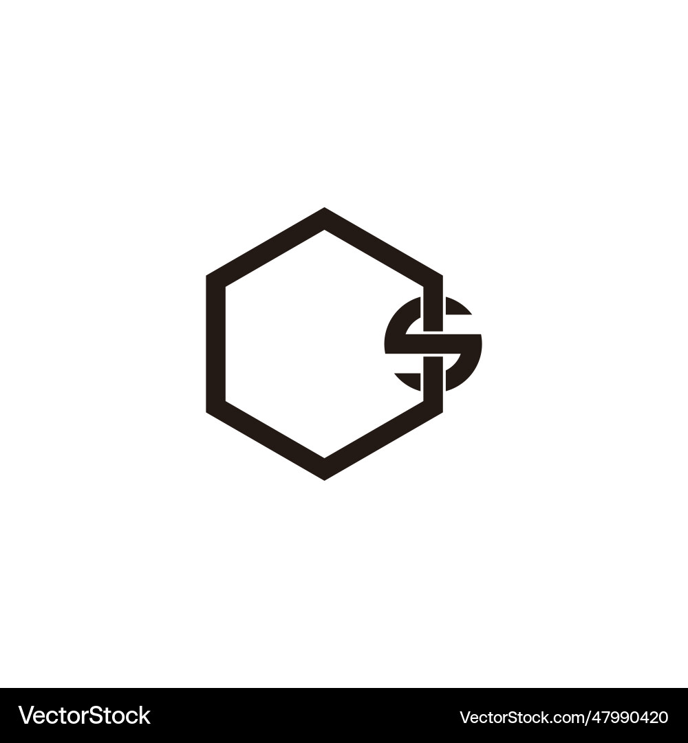 Letter s hexagon circle geometric symbol simple Vector Image