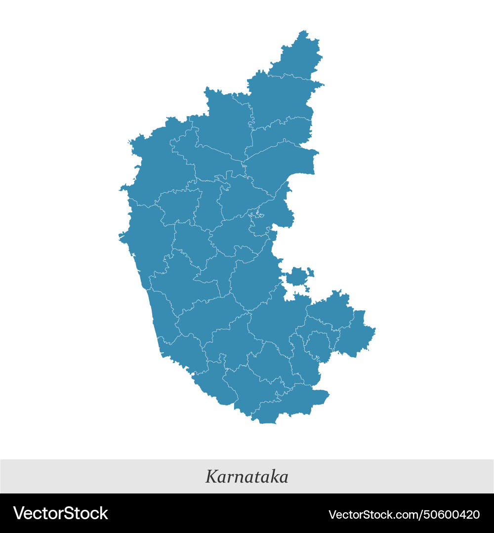 Map of karnataka is a state india Royalty Free Vector Image