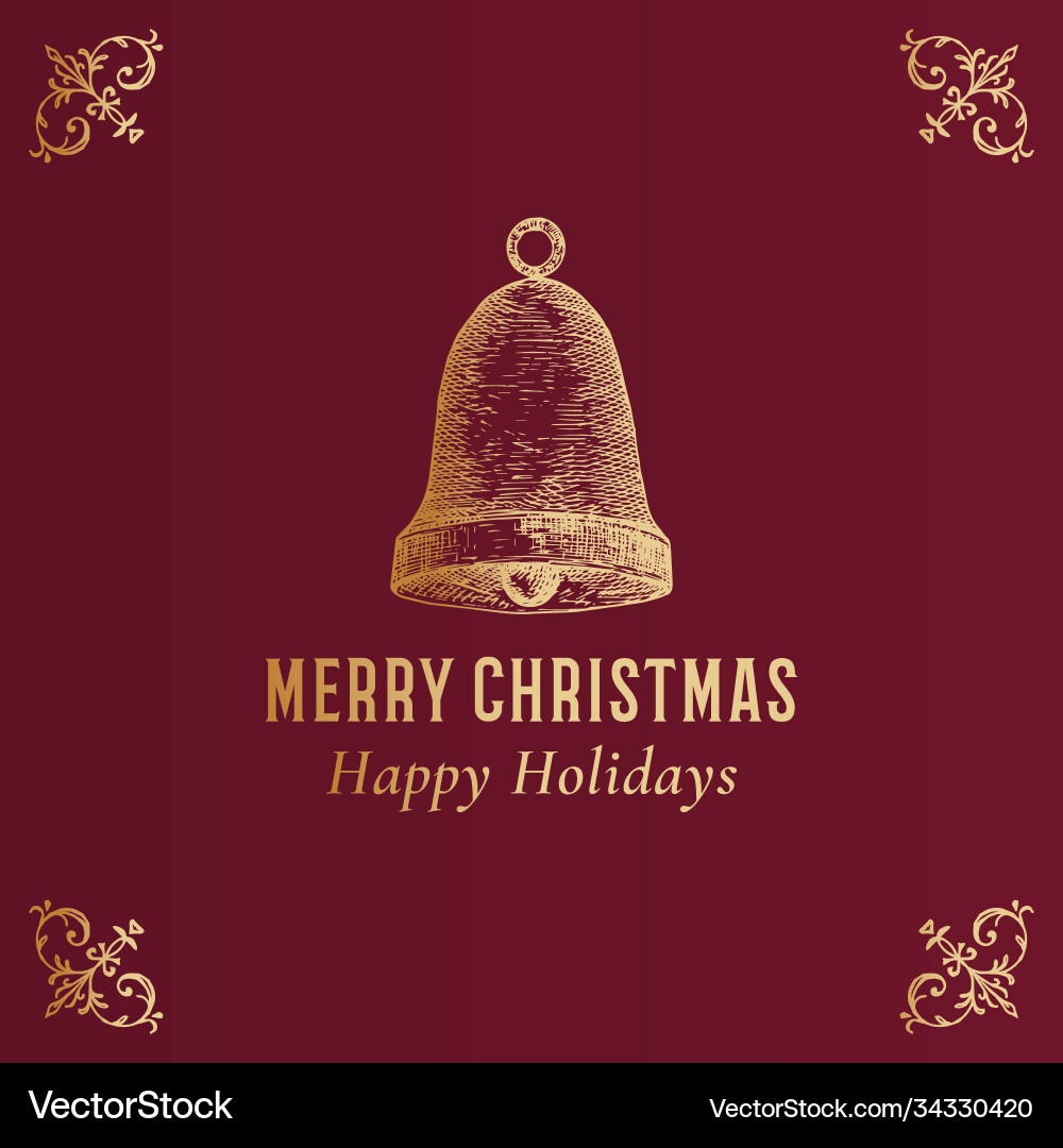 Merry christmas abstract classy label logo Vector Image