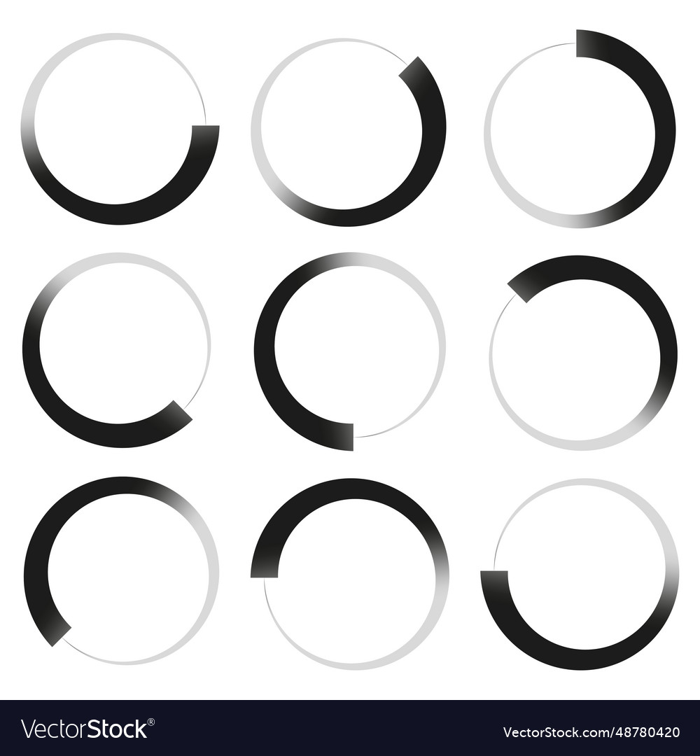 Preloader buffer shape progress steps phases Vector Image