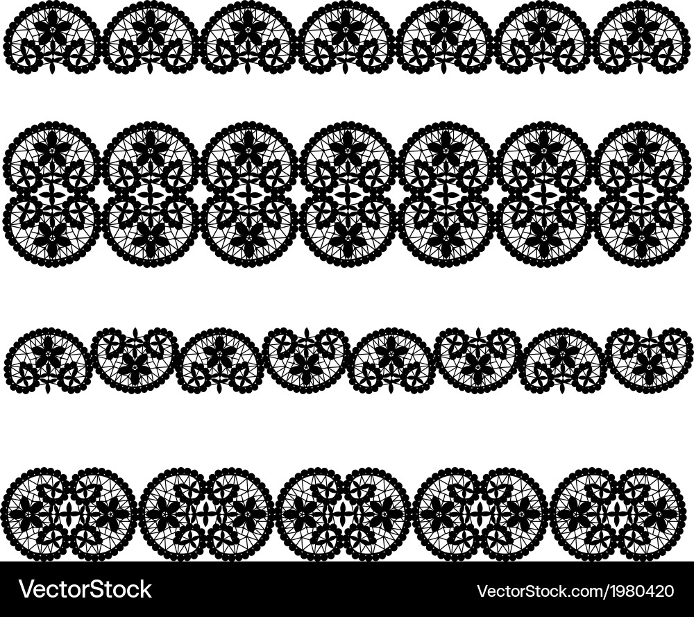 Set of black lace Royalty Free Vector Image - VectorStock