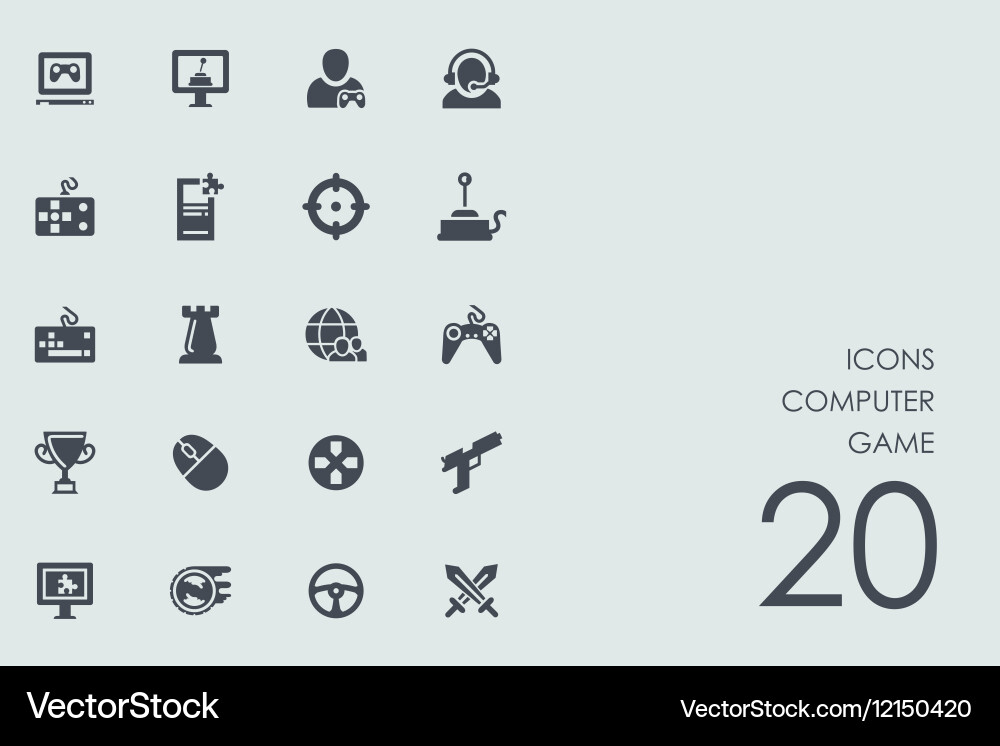 Set of computer game icons Royalty Free Vector Image
