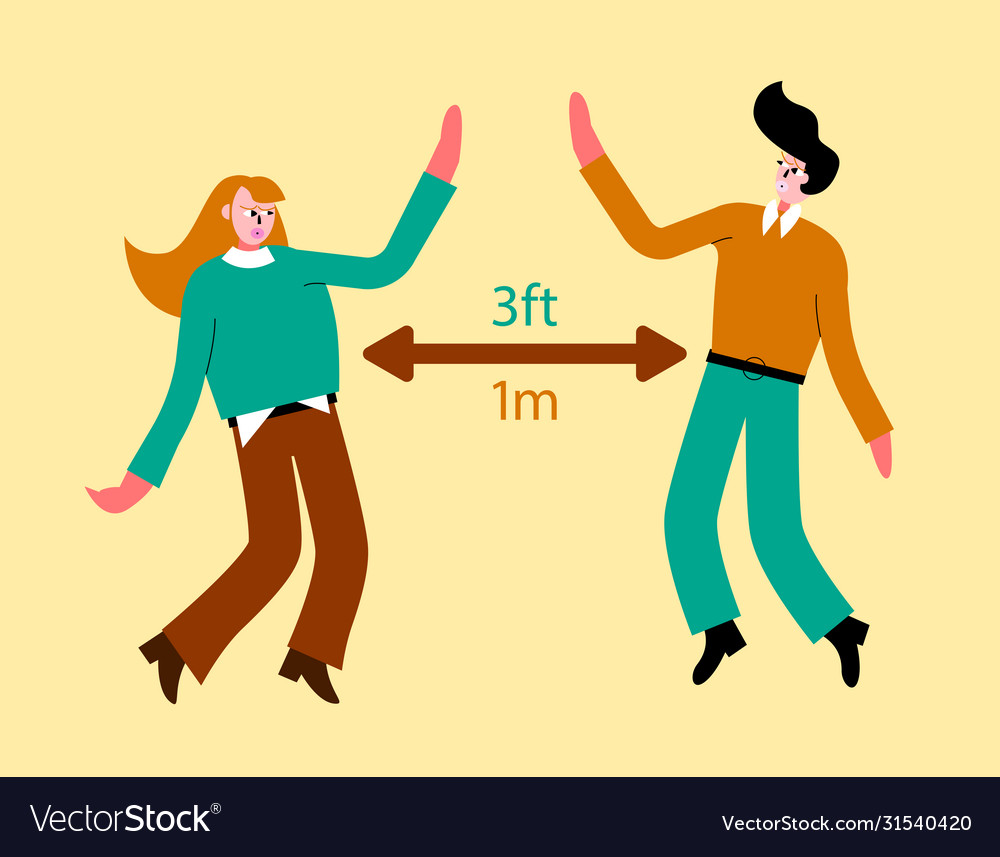Social Distancing Keep Distance In Public Society Vector Image