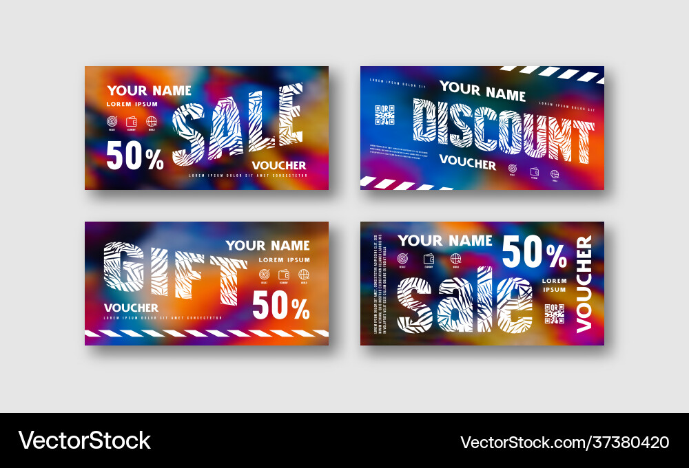 Stock set discount voucher template Royalty Free Vector
