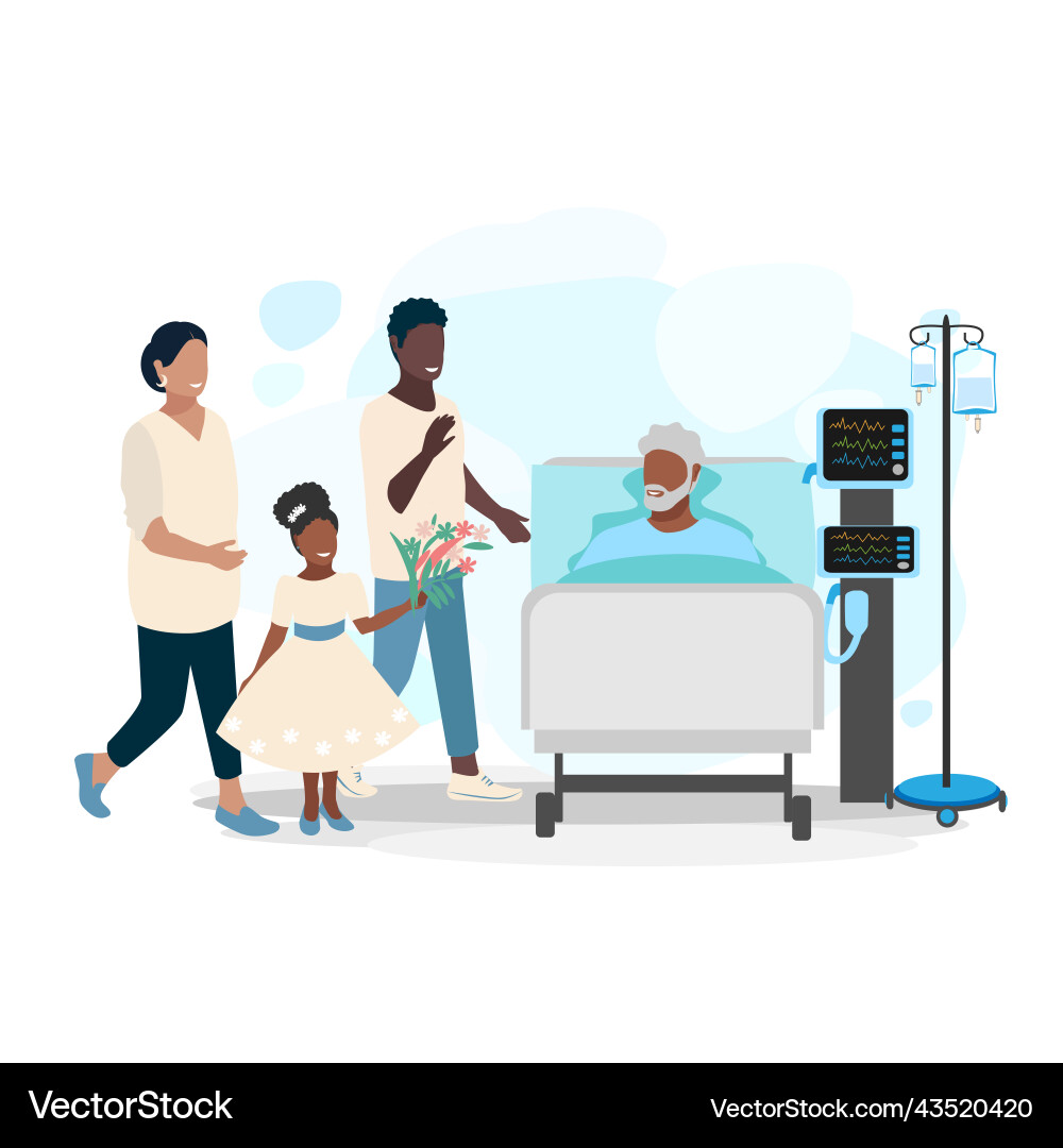 Visitors in the hospital Royalty Free Vector Image