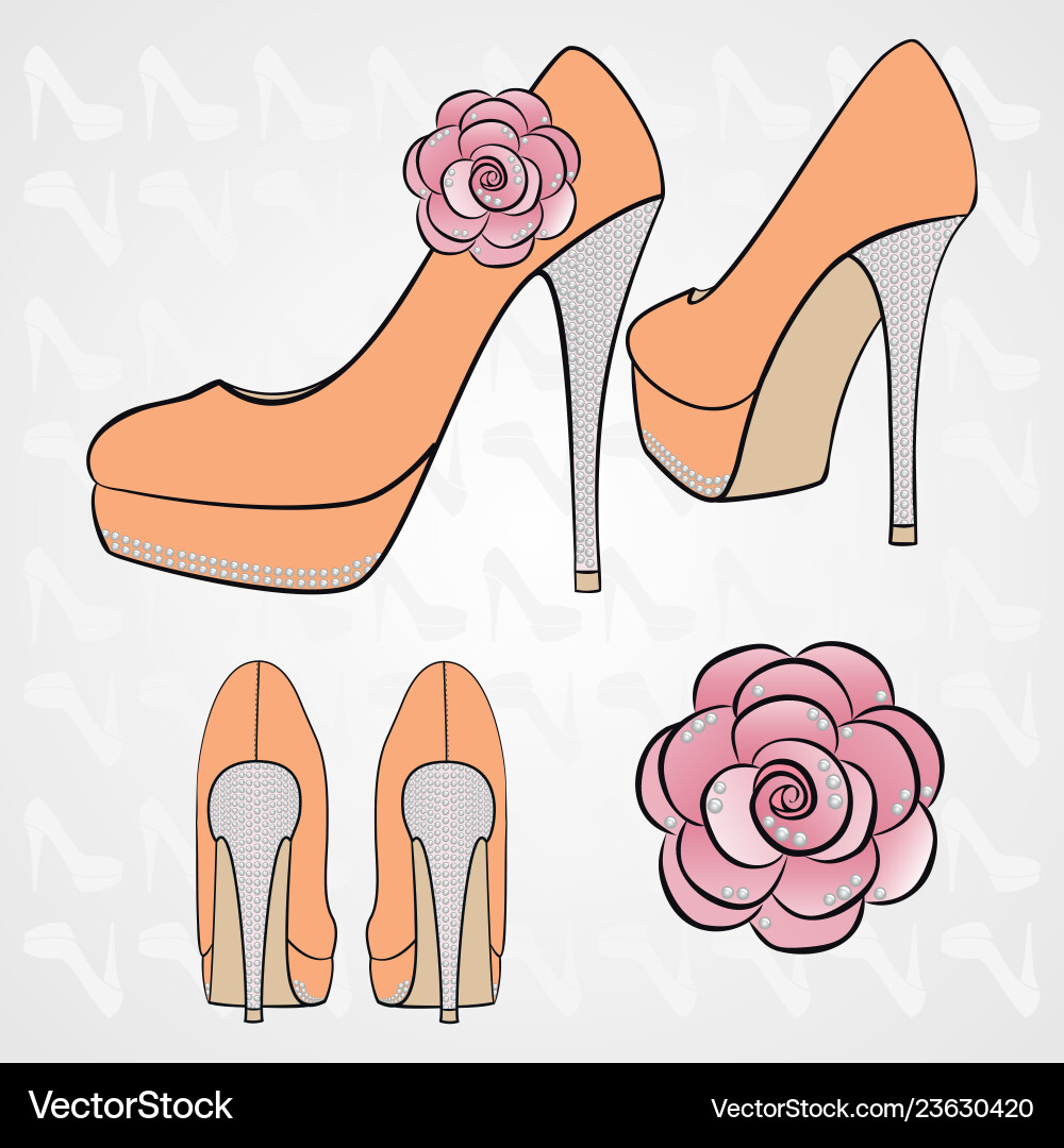 Womens high-heeled shoes Royalty Free Vector Image