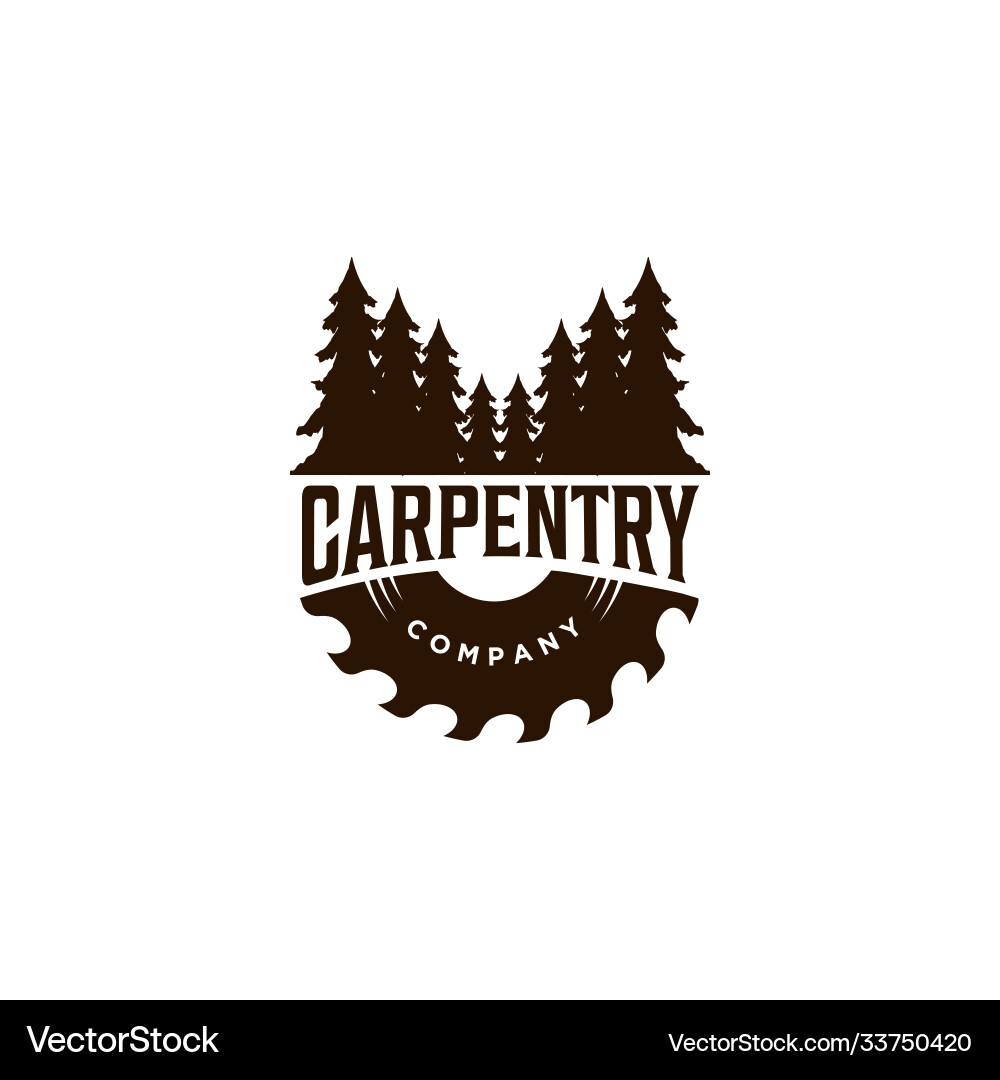 Wood work carpentry symbol logo design template Vector Image