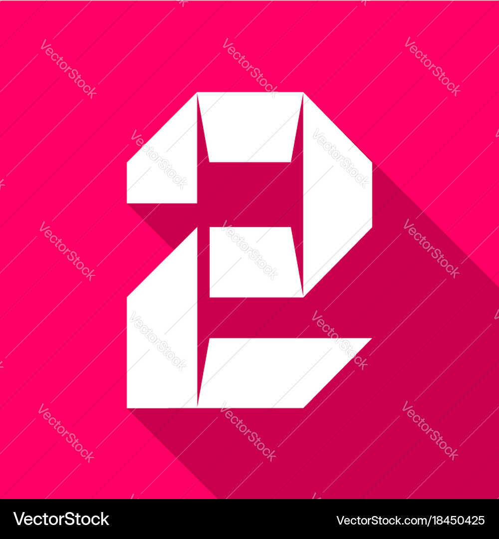Alphabet paper cut number Royalty Free Vector Image