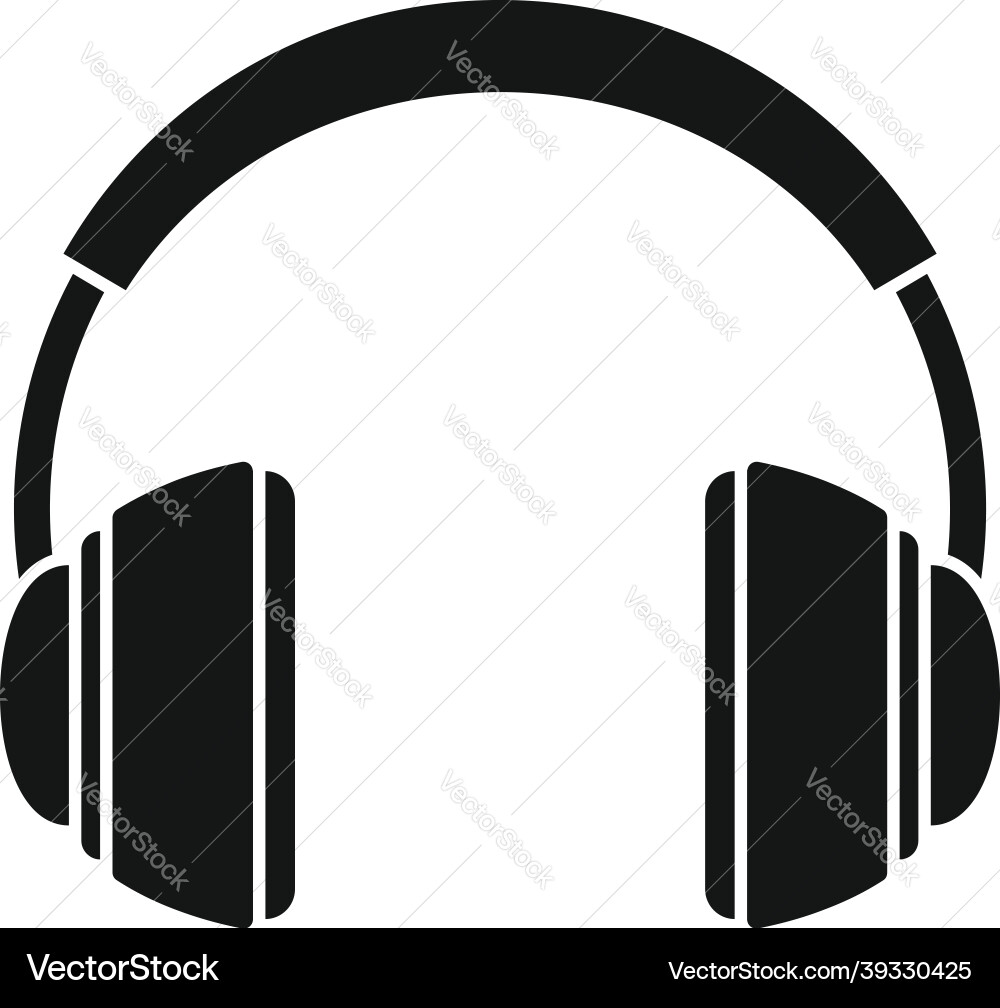 Audio headset icon simple gamer service Royalty Free Vector