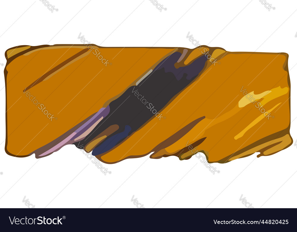Brown rectangular shape with diagonal brush Vector Image