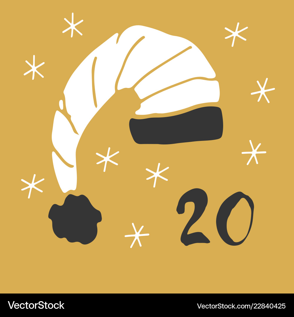 Christmas advent calendar hand drawn elements Vector Image