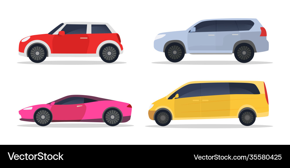 City cars set Royalty Free Vector Image - VectorStock