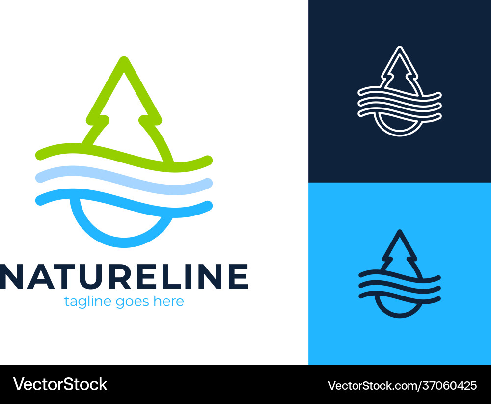 Creative green abstract geometric logo icon water Vector Image