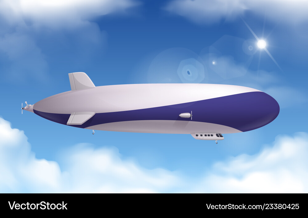 Dirigible transportation background Royalty Free Vector