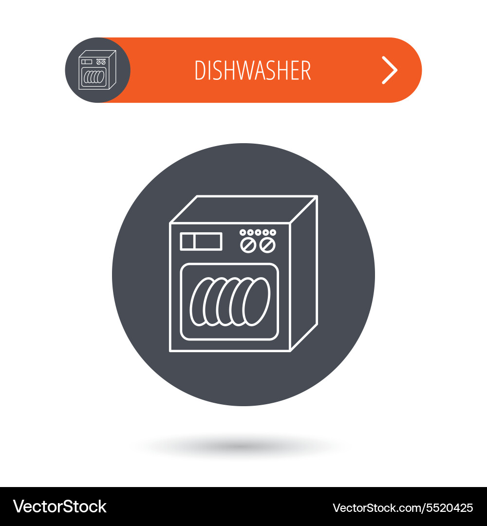 Dishwasher icon Kitchen appliance sign Royalty Free Vector