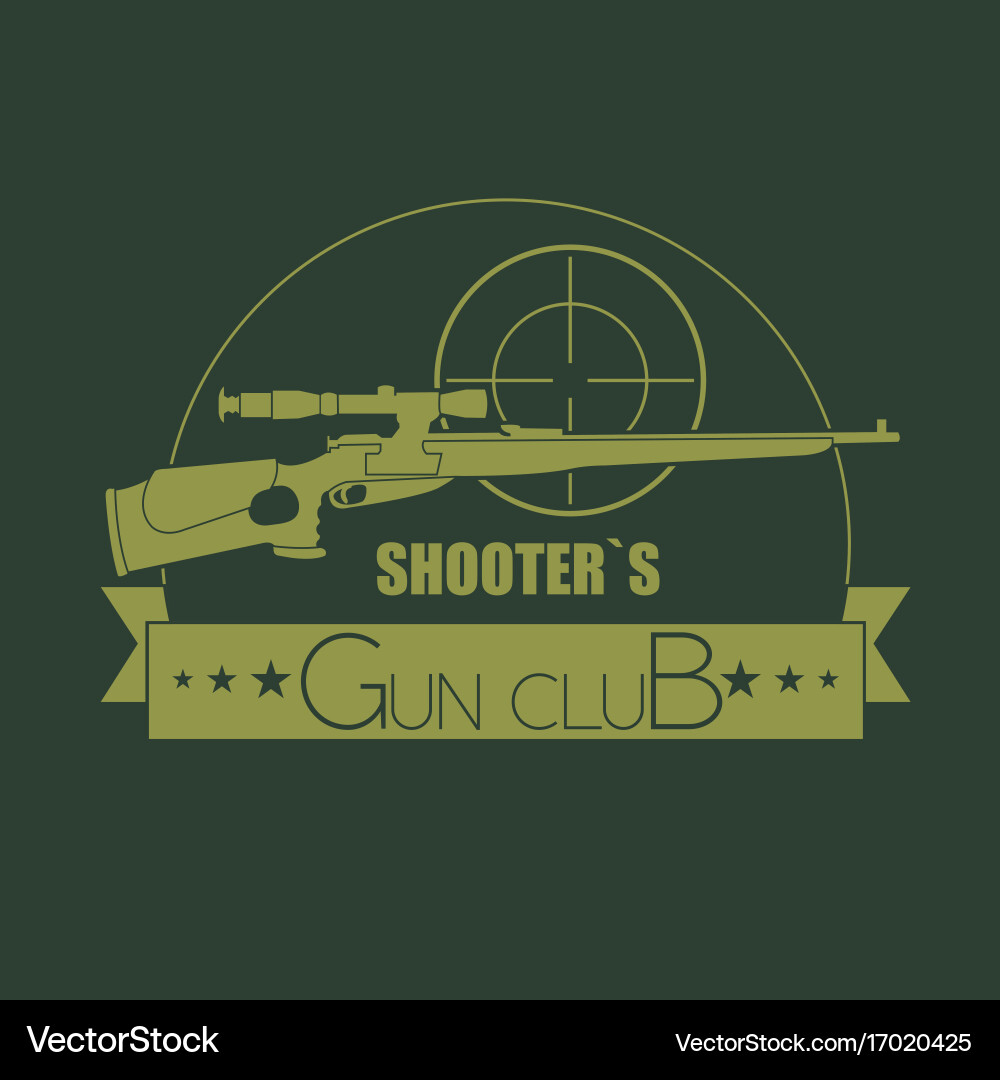 Firearm logo template guns rifles badge flat Vector Image