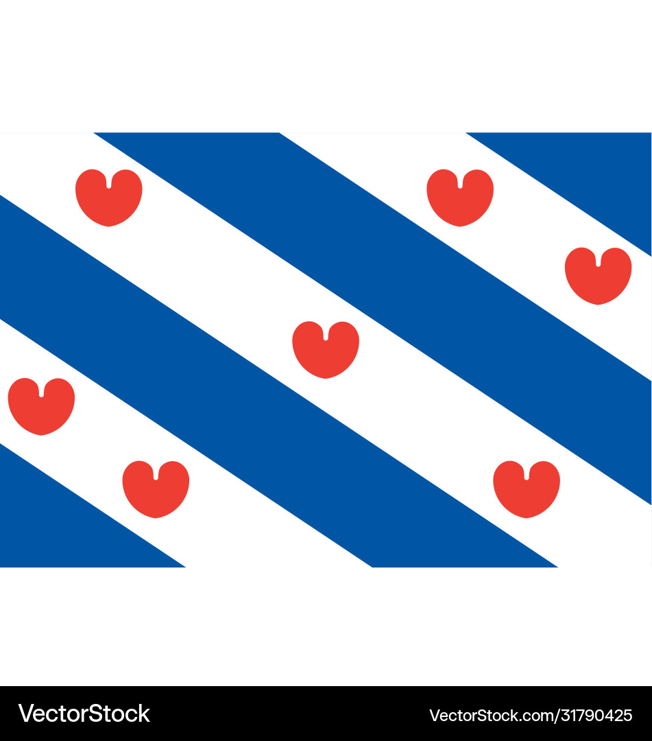 Flag friesland netherlands Royalty Free Vector Image